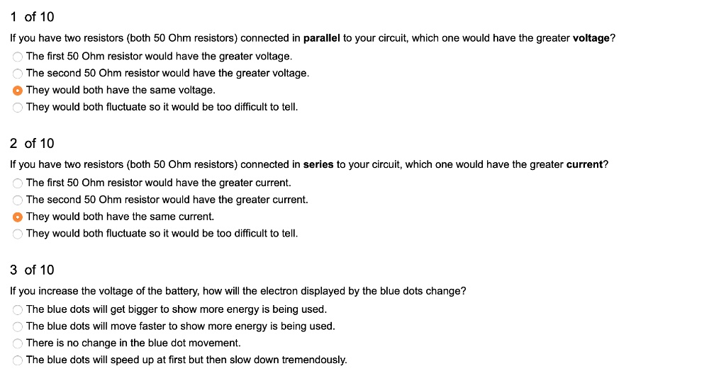 SOLVED: of 10 If you have two resistors (both 50 Ohm resistors ...