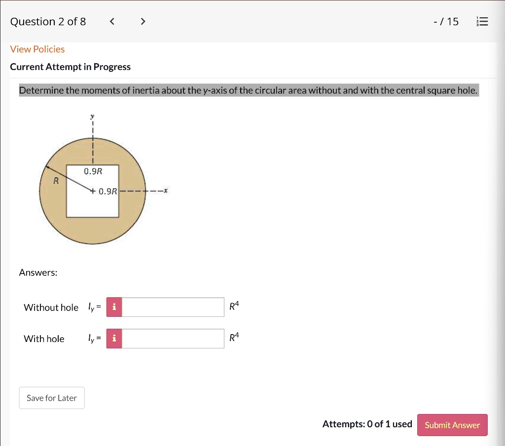 Question 2 of 8 View Policies Current Attempt in Progress -/15 ...