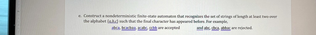 Solved E Construct A Nondeterministic Finite State Automaton That 7680