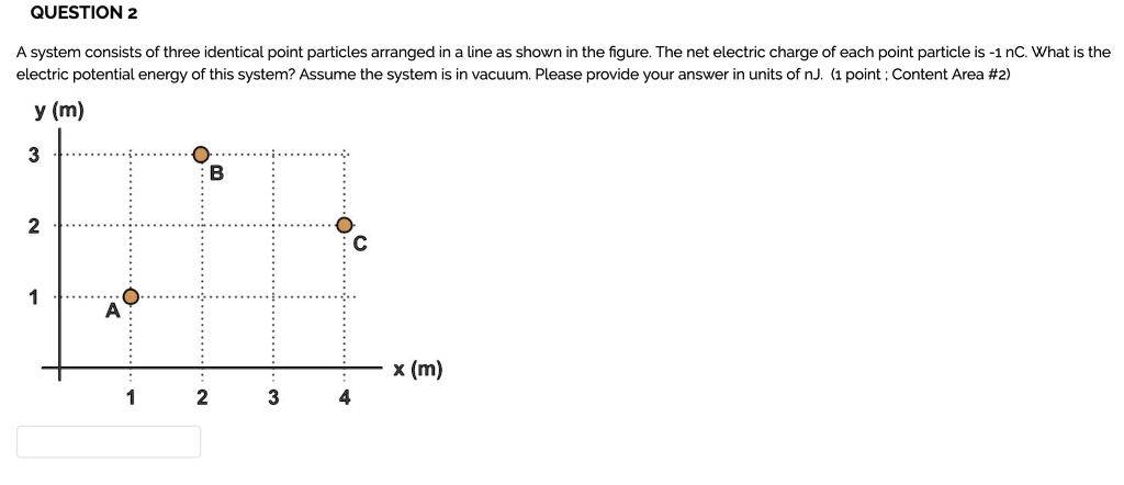 QUESTION 2 A system consists of three identical point particles arranged in a line as shown in ...