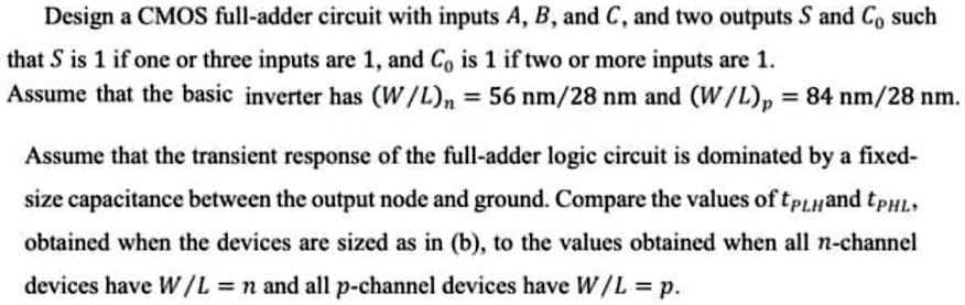 SOLVED: Title: Designing a CMOS Full-Adder Circuit with Transient ...