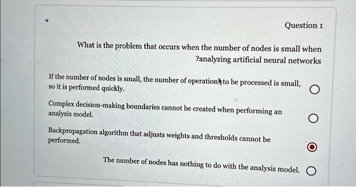 Solved Question 2 What Is The Purpose Of The Backpropagation Algorithm In Artificial Neural 