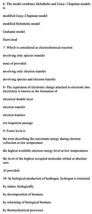 SOLVED: 6- The model combines Helmholtz and Gouy-Chapman models is ...
