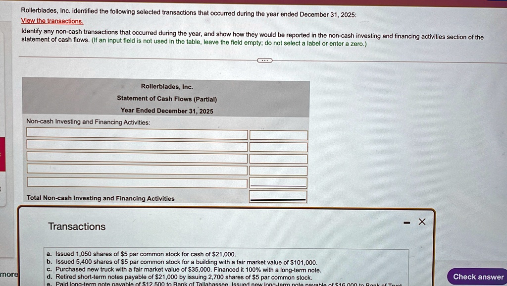 [GET ANSWER] rollerblades inc identified the following selected transactions that occurred ...