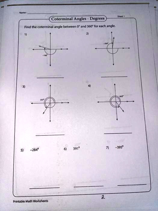SOLVED: Coterminal Angles - Degrecs Find thc coterminal angle between 0 ...