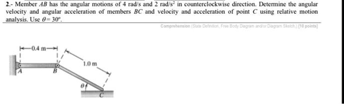 SOLVED: 2.-Member AB has the angular motions of 4 rad/s and 2 rad/s in the counterclockwise ...