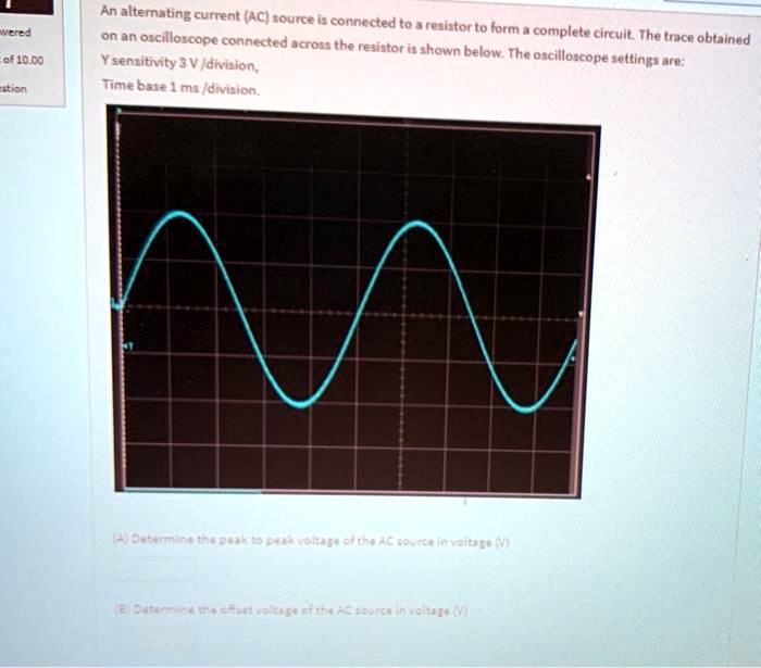 SOLVED: An alternating current (AC) source is connected to a resistor ...