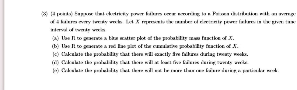 points suppose that electricity power failures occur according to poisson distribution with an ...