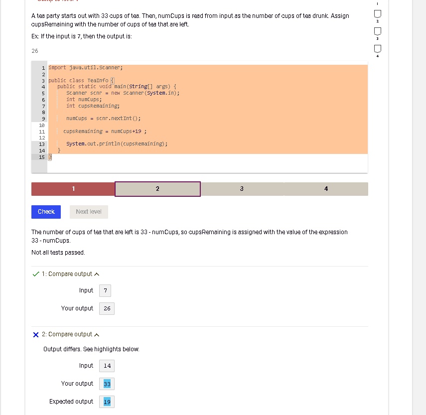 Texts: Need assistance with code for Java. import java.util.Scanner ...