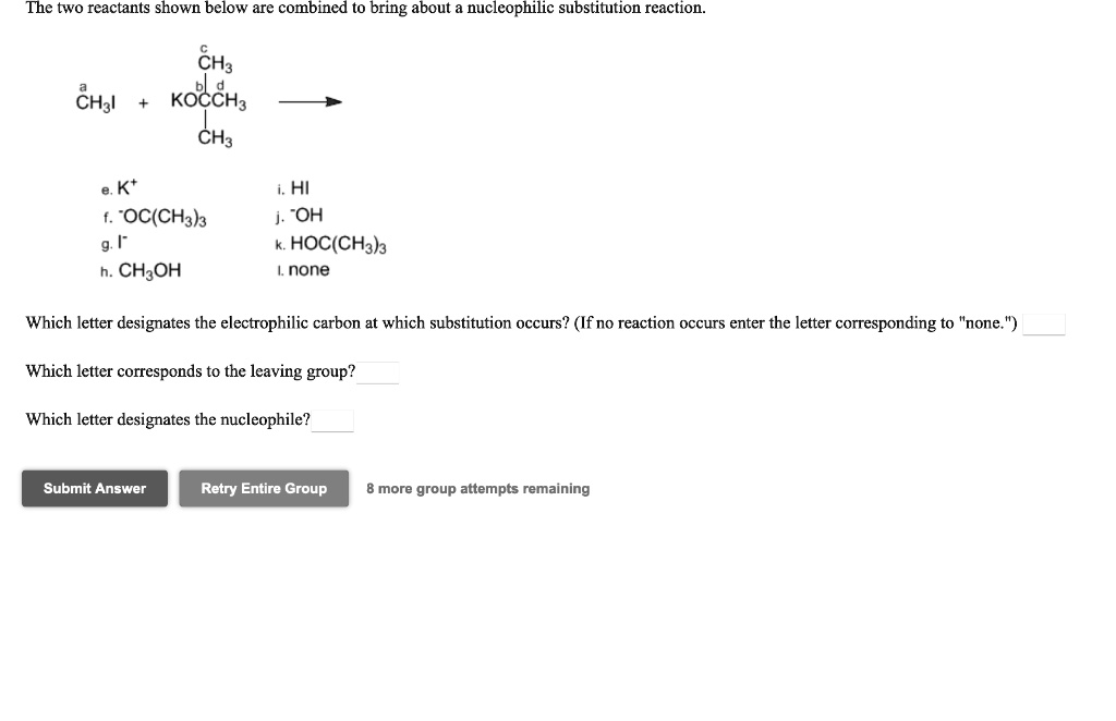 SOLVED: The two reactants shown below are combined to bring about ...