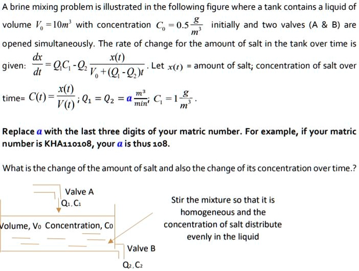 SOLVED: A brine mixing problem is illustrated in the following figure ...