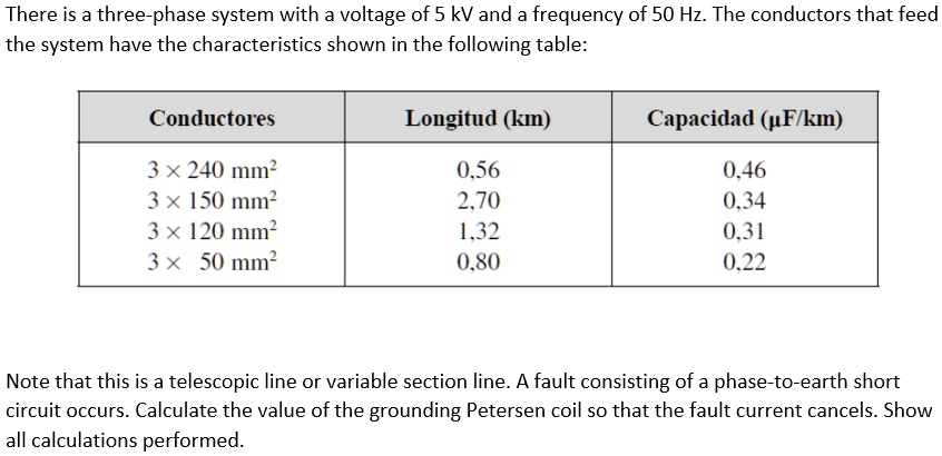 SOLVED: There is a three-phase system with a voltage of 5 kV and a ...