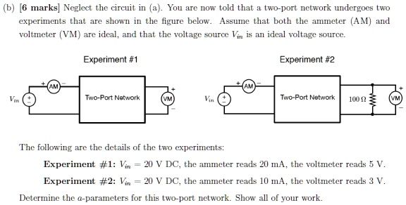 SOLVED: marks] Neglect the circuit in You are nOw told that two-port ...