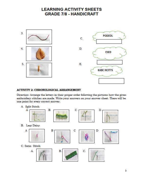 SOLVED: LEARNING ACTIVITY SHEETS GRADE 7 / 8 - HANDICRAFT 3. c. 4. D. 5 ... SOLVED: LEARNING ACTIVITY SHEETS GRADE 7 / 8 - HANDICRAFT 3. c. 4. D. 5 ...