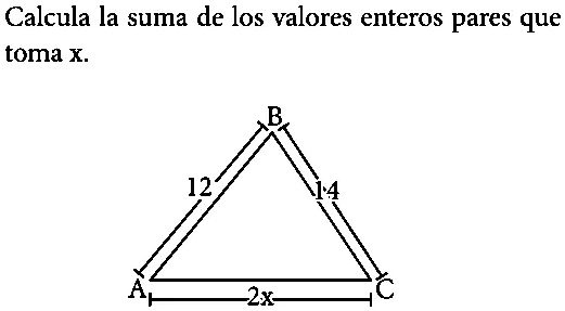 SOLVED: Calcula la suma de los valores enteros pares que toma x