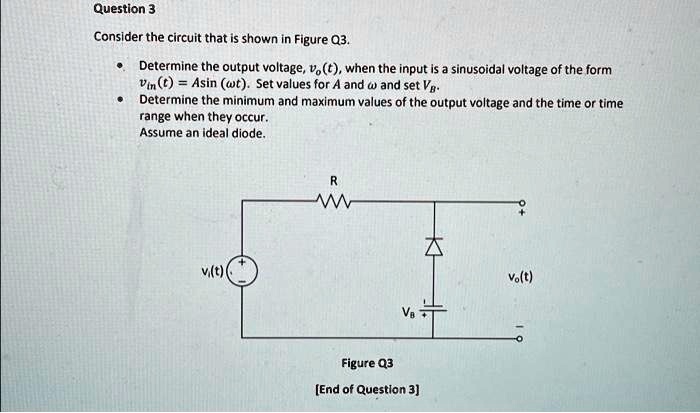 SOLVED: Question 3 Consider the circuit that is shown in Figure Q3. • Determine the output ...