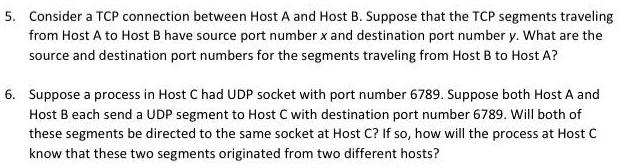 Solved Consider A Tcp Connection Between Host A And Host B Suppose That The Tcp Segments