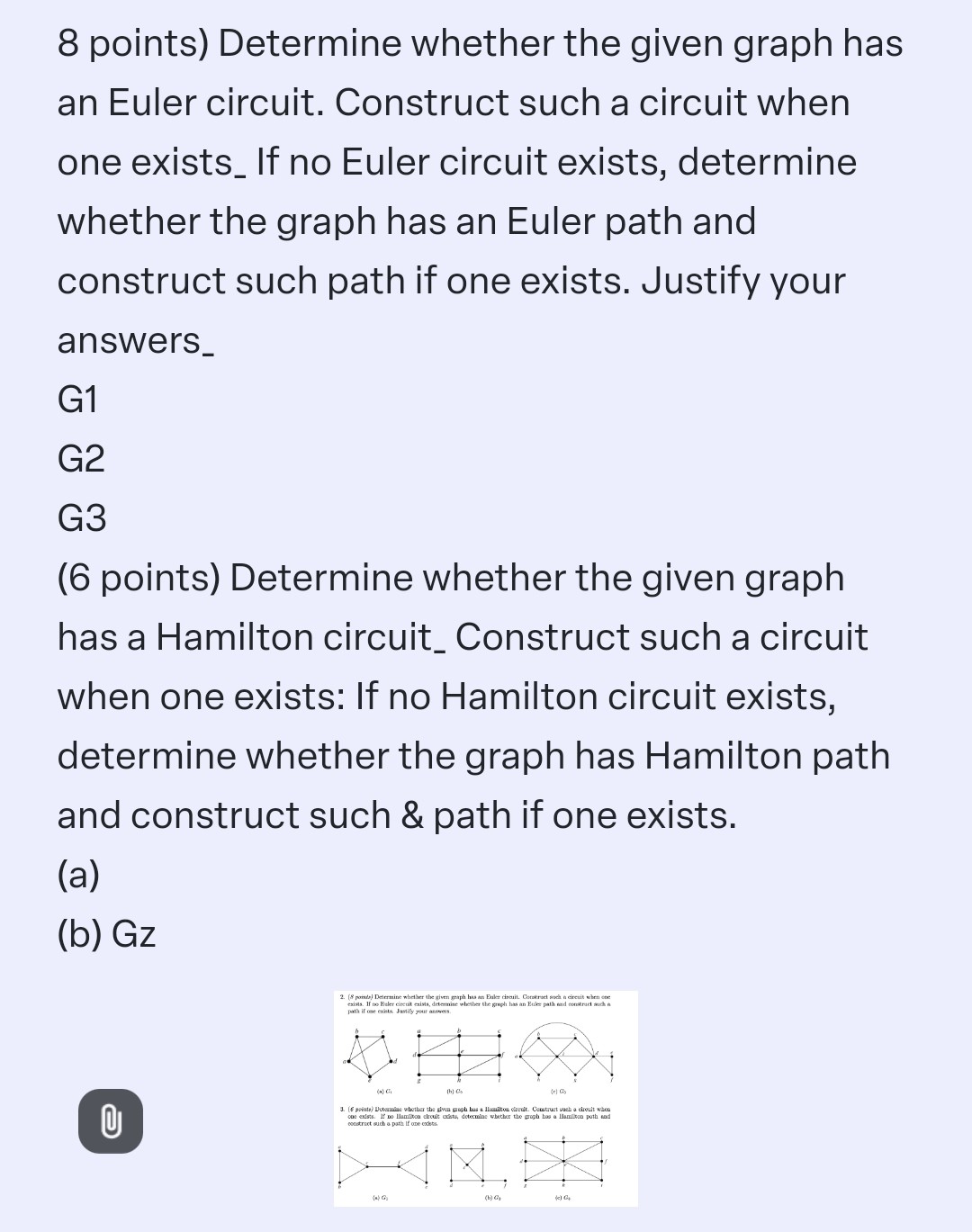Solved 8 Points Determine Whether The Given Graph Has An Euler Circuit Construct Such A