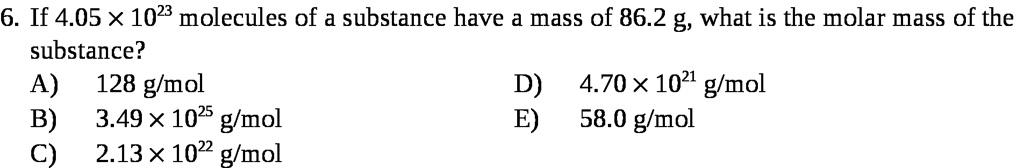Ch4 Molar Mass