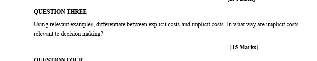 Question Three Using Relevant Examples Differentiate Between Explicit
