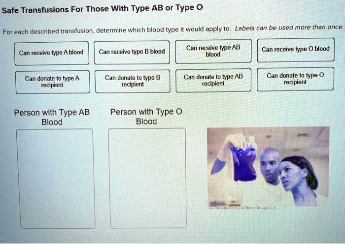 SOLVED: Safe Transfusions For Those With Type AB or Type O For each ...