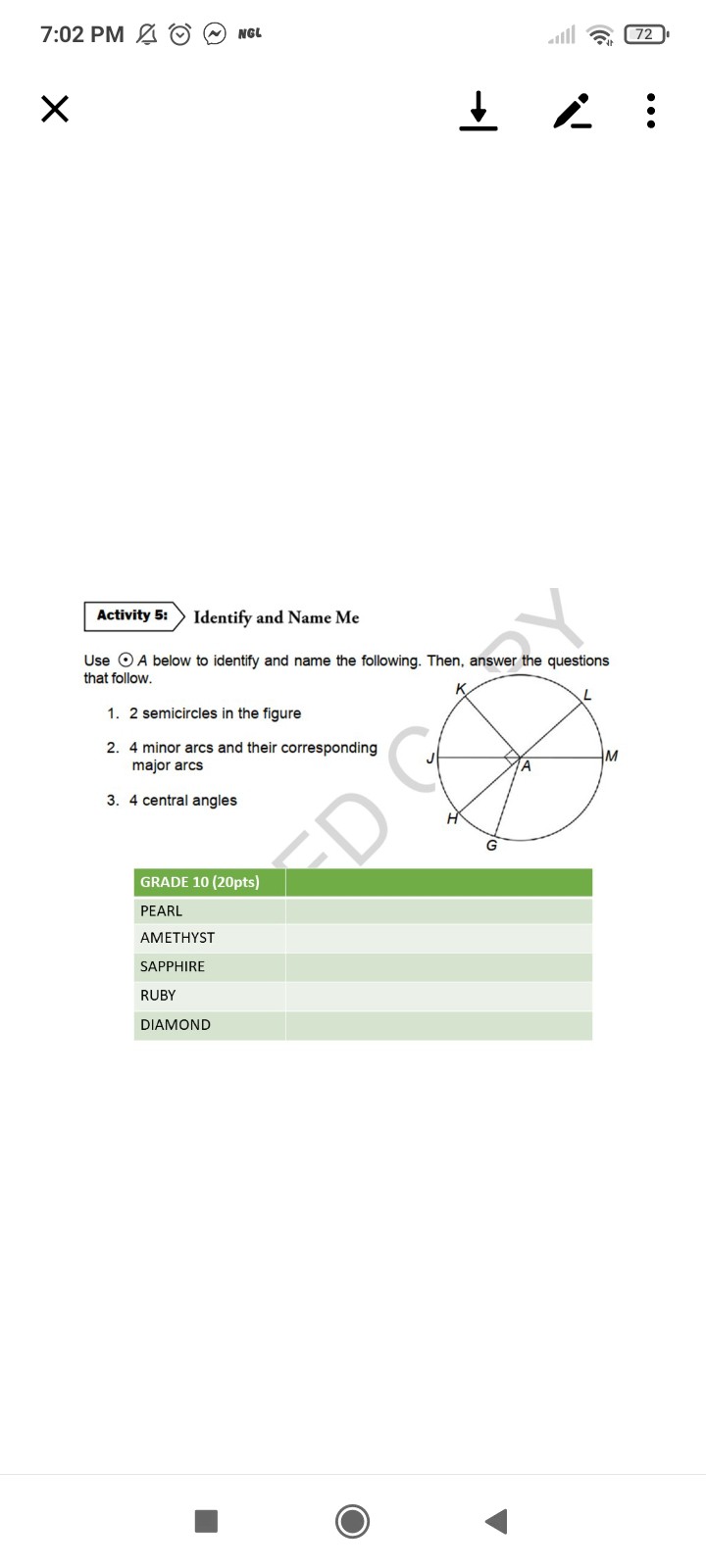 72 ± i Activity 5: Identify and Name Me Use ⊙ A below to identify and name the following. Then ...