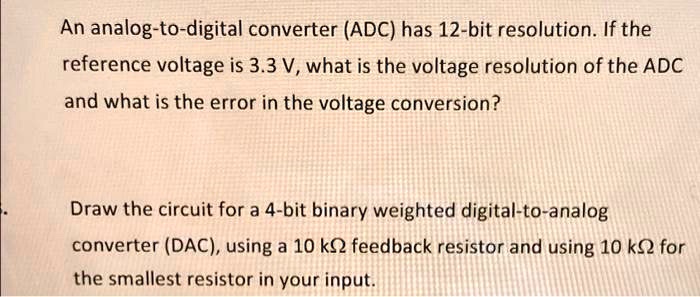 SOLVED: An analog-to-digital converter (ADC) has 12-bit resolution. If the reference voltage is ...