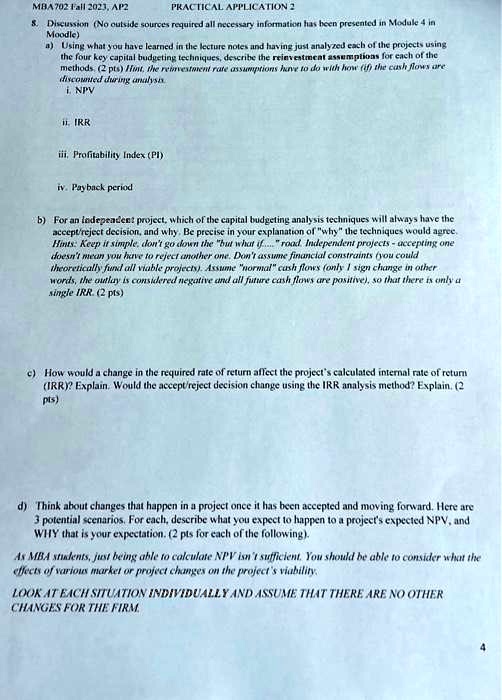 MBA702 Fall 2023, AP2 PRACTICAL APPLICATION 2 8. Discussion (No outside ...