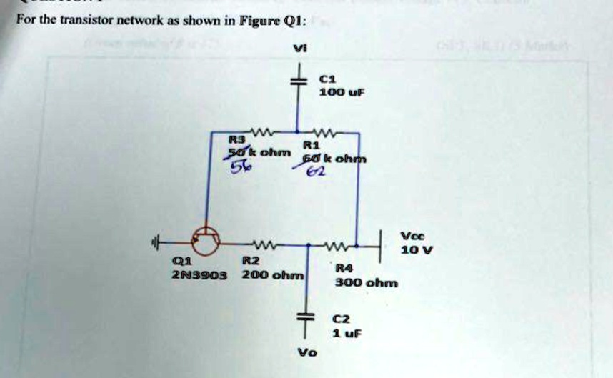 SOLVED: Create this circuit using Multisim. Measure emitter current, emitter voltage, base ...