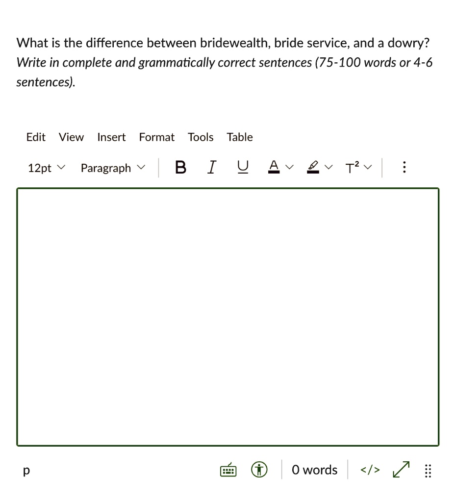 SOLVED: What is the difference between bridewealth, bride service, and ...