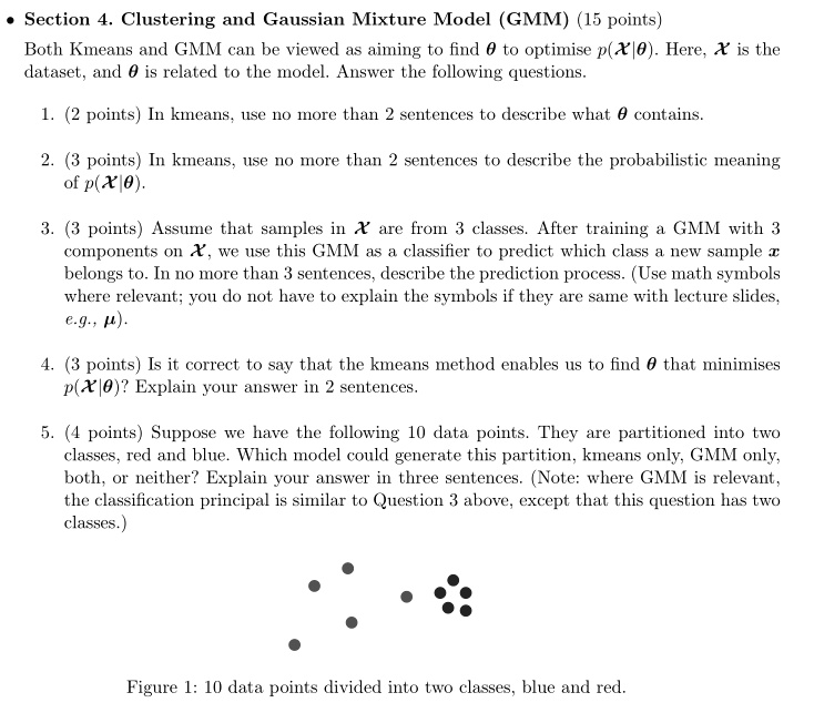 SOLVED: Section Clustering and Gaussian Mixture Model (GMM) (15 points ...