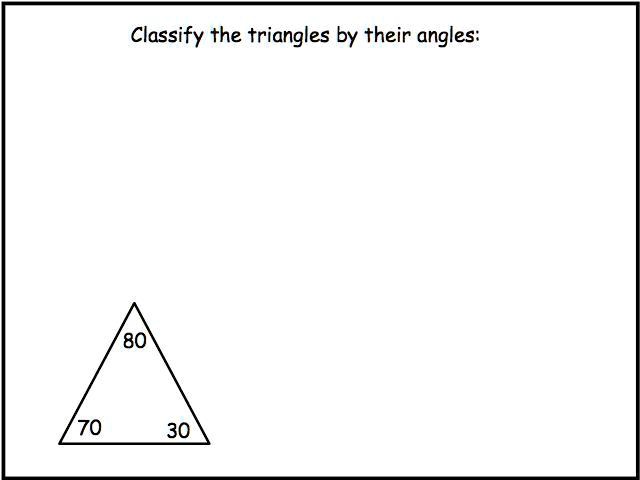 SOLVED: 'RIGHT ACUTE OBTUSE EQUIANGULAR Classify the triangles by their ...