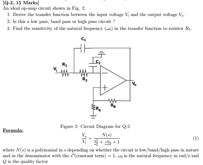 [Q-2, 15 Marks] An ideal op-amp circuit shown in Fig. 2. 1. Derive the transfer function between ...