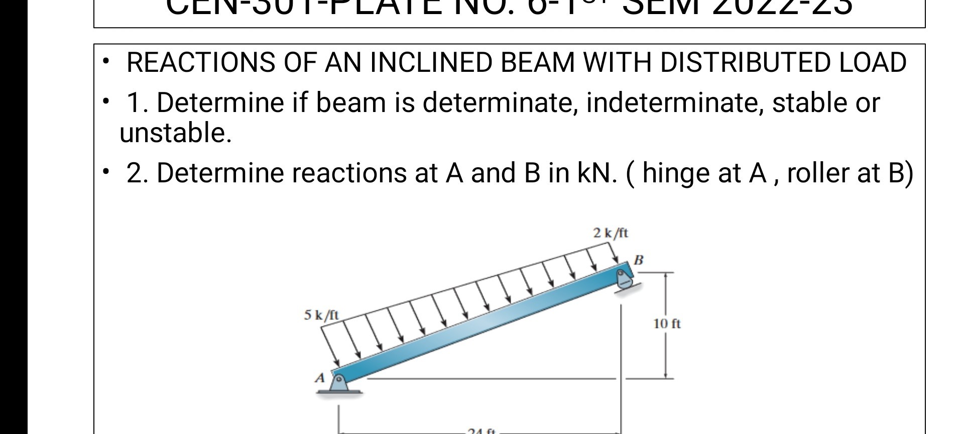 Inclined Beam Reactions Calculating - The Best Picture Of Beam