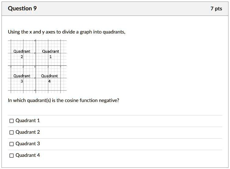 SOLVED: Using the x and y axes to divide a graph into quadrants Quadrant 2 Quadrant 1 Quadrant 3 ...