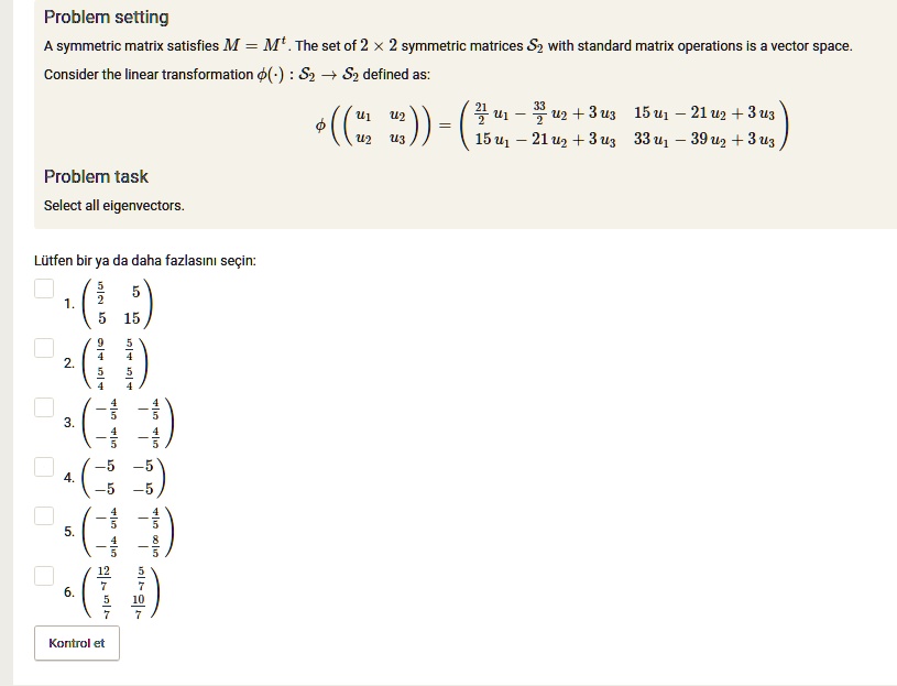Solved Texts Problem Setting A Symmetric Matrix Satisfies M Mt The Set Of 2x2 Symmetric