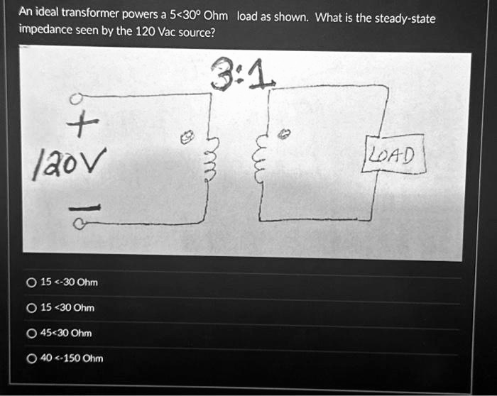 SOLVED: Texts: An ideal transformer powers a 5Ω load as shown. What is the steady-state ...