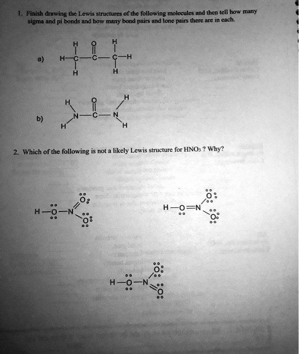 SOLVED: Finish drawing tic Lewis structures of the following molecules ...