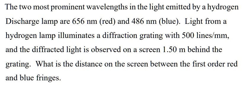 SOLVED: The two most prominent wavelengths in the light emitted by a ...