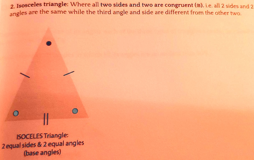SOLVED: Isosceles triangle: Where two sides and two angles are ...
