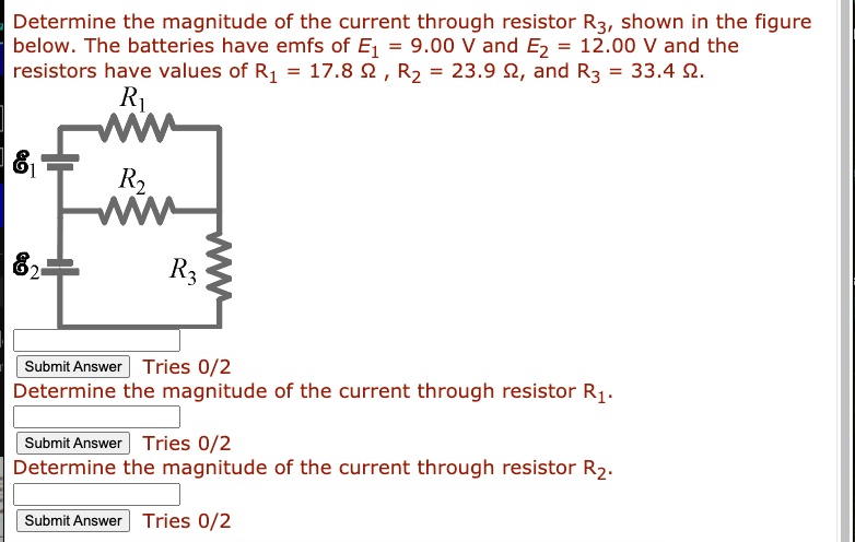 Solved Determine The Magnitude Of The Current Through Resistor R3