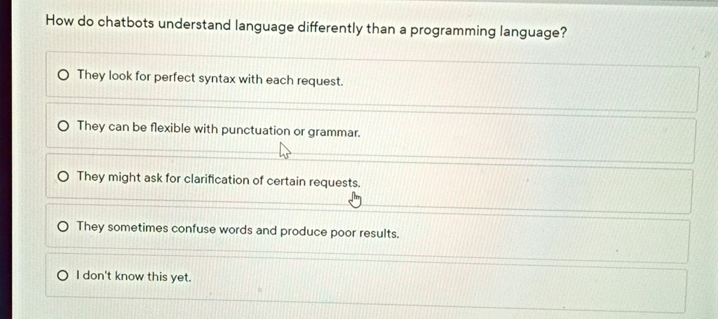 How do chatbots understand language differently than a programming ...