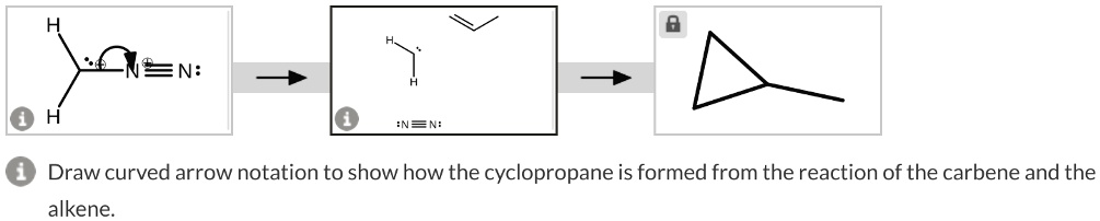 SOLVED: N: Draw curved arrow notation to show how the cyclopropane is ...