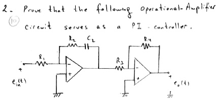 2. Prove that the following Operational-Amplifier circuit serves as a ...