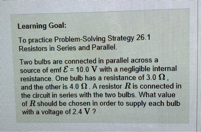 learning goal to practice problem solving strategy 261 resistors in ...