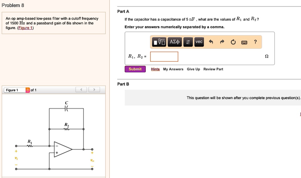 Problem 8 An op amp-based low-pass filter with a cutoff frequency of ...