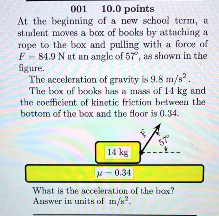 SOLVED: 001 10.0 points At the beginning of a new school term; a ...