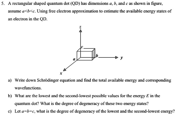 Solved 5 A Rectangular Shaped Quantum Dot Qd Has Dimensions B