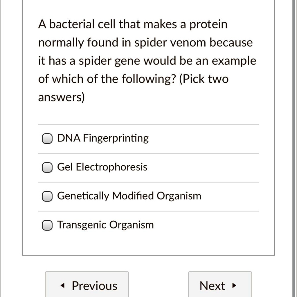a bacterial cell that makes a protein normally found in spider venom ...