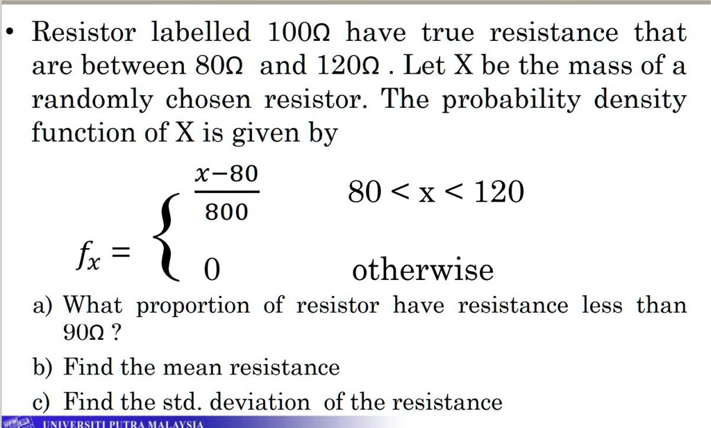SOLVED: Resistor labelled 1002 have true resistance that are between ...